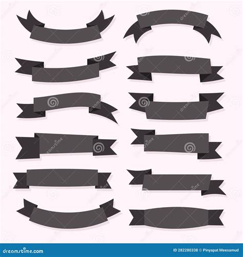 Conjunto De Fitas Vetoras Planas Cor Preta Ilustração do Vetor Ilustração de preto