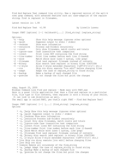 Fart Command Line Interface Filename