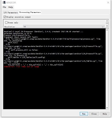 Cant Process Some Tiles Sen2cor Indexerror List Index Out Of Range