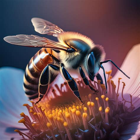 Download Ai Generated Bee Macro Royalty Free Stock Illustration