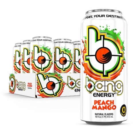 Bang Energy Peach Mango Sugar Free Energy Drink 16 Ounce Pack Of 12