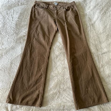 Banana Republic Tan Low Rise Corduroy Boot Cut Pants Depop