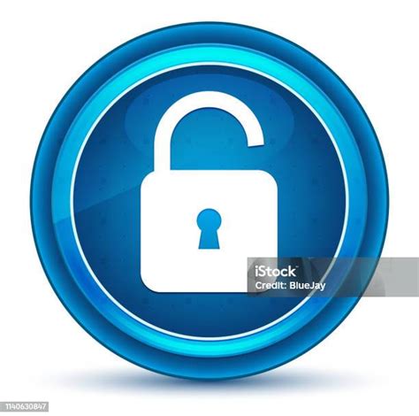 자물쇠 열려있는 아이콘 안구 파란 둥근 단추 3차원 형태에 대한 스톡 벡터 아트 및 기타 이미지 3차원 형태 개념 개념과 주제 Istock