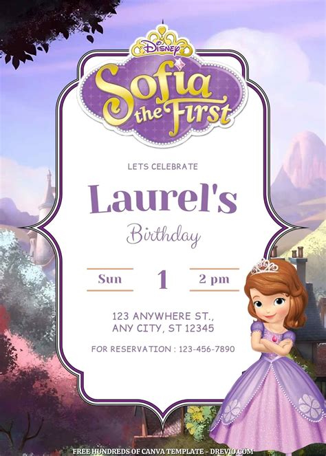 Invitaciones Princesa Sofia