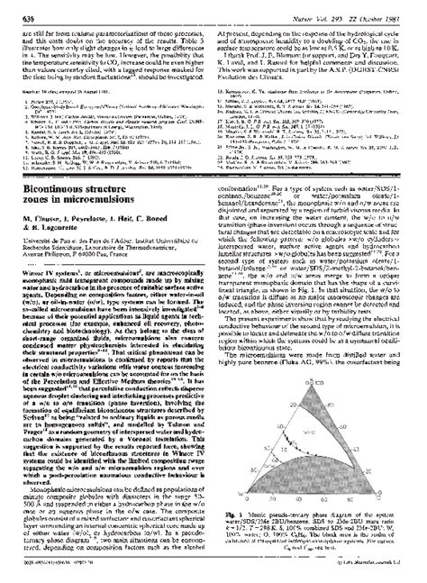 Pdf Bicontinuous Structure Zones In Microemulsions