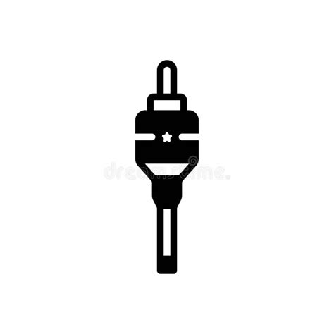 Black Solid Icon For Rca Jack And Electronic Stock Illustration Illustration Of Sign Shape