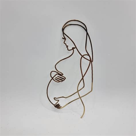 Line Art Pregnant Lady Cake Topper Charm Abstract Line Art Cake Topper