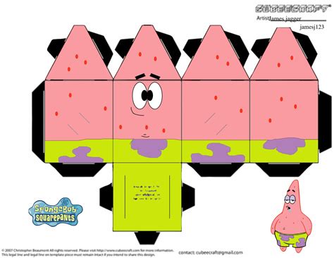 Pin By Nesmithj On Cubeecraft Spongebob Crafts Paper Toys Template