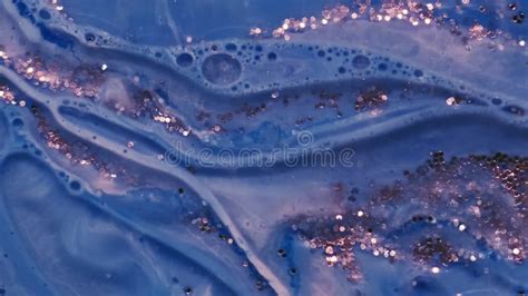 Drop Fluid Bubble Paint Art Glitter Mix Flow Fizz Stock Video Video