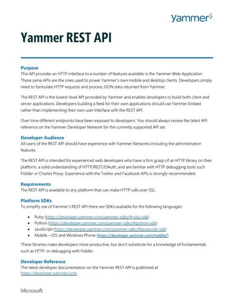 Yammer Rest Api Yammer Success Center