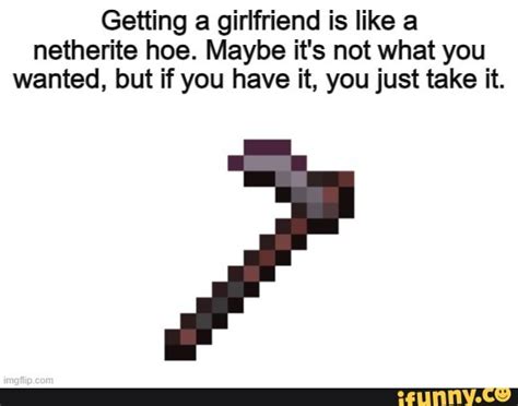 Getting A Girlfriend Is Like A Netherite Hoe Maybe Its Not What You