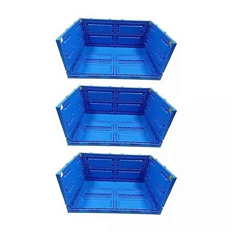 Singhal 65 L Portable Foldable Crate Plastic Stackable Crate For Storage Large Pack Of 3 At