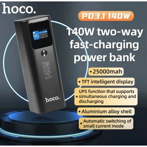 Buy Hoco Electric Pd140w Power Bank25000mah Q17 Black توصيل