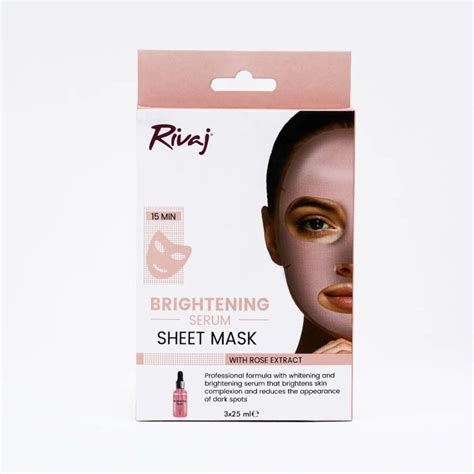 Rivaj UK Brightening Serum Sheet Mask 3x25ml Trynow Pk