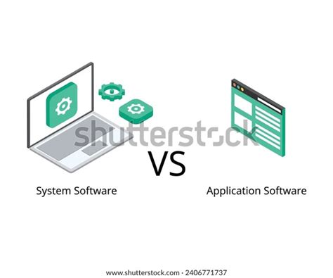 Difference Between Application Software Operating System Stock Vector Royalty Free