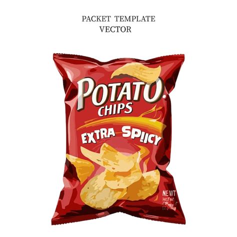 Premium Vector Crispy Hot Spicy Potato Chips Packet Design Vector