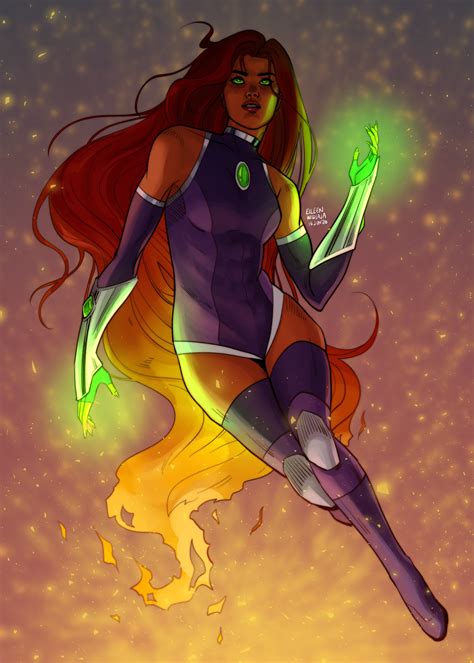 By Leendraws Dc Comics Starfire Супер герои Dc Юная лига
