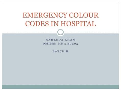 Hospital Emergency Codes Ppt