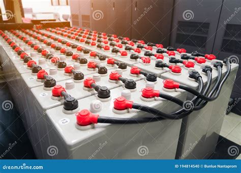 Battery Pack In Battery Room In Power Plant For Supply Electricity In