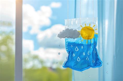 Experimento de ciclo de agua para niños con bolsa de ziplock Foto Premium