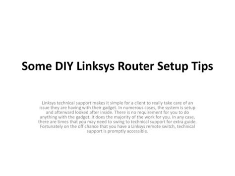 Ppt Linksys Re6500 Setup Powerpoint Presentation Free Download Id