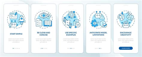 Designing Prompt Steps Blue Onboarding Mobile App Screen Walkthrough 5 Steps Editable Graphic