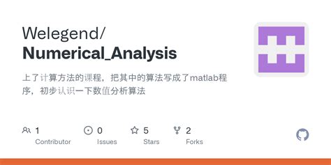 Github Welegendnumericalanalysis 上了计算方法的课程，把其中的算法写成了matlab程序，初步认识