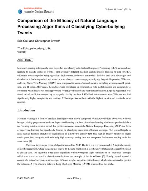 Pdf Comparison Of The Efficacy Of Natural Language Processing