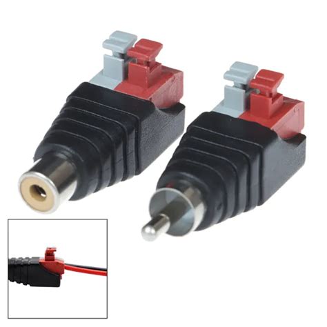 Speaker Wire Av Cable To Audio Male Famale Rca Connector Press Plug