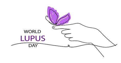 세계 루푸스의 날 루푸스 인식의 달 다양한 손이 손을 뻗는 나비가 그려진 인사말 카드 웰빙 인식 포스터 연속 라인 아트 손으로 그린 벡터 일러스트 레이 션 5월에 대한 스톡