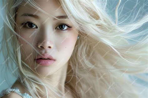 Premium Photo Stunning Asian Girl With Blonde Hair Concept Asian Girl