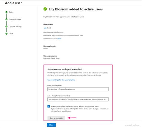 how to create microsoft 365 users using template