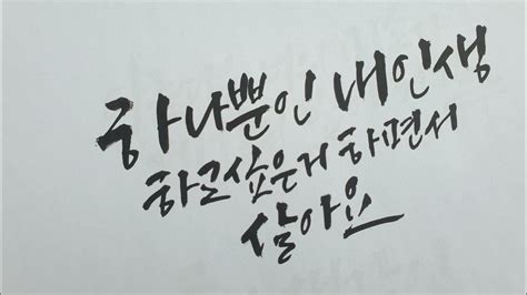 글씨쓰기 좋은 문구 모음 붓펜으로 쓴 글씨 수업 중 체본으로 써 드린 글씨들 Youtube