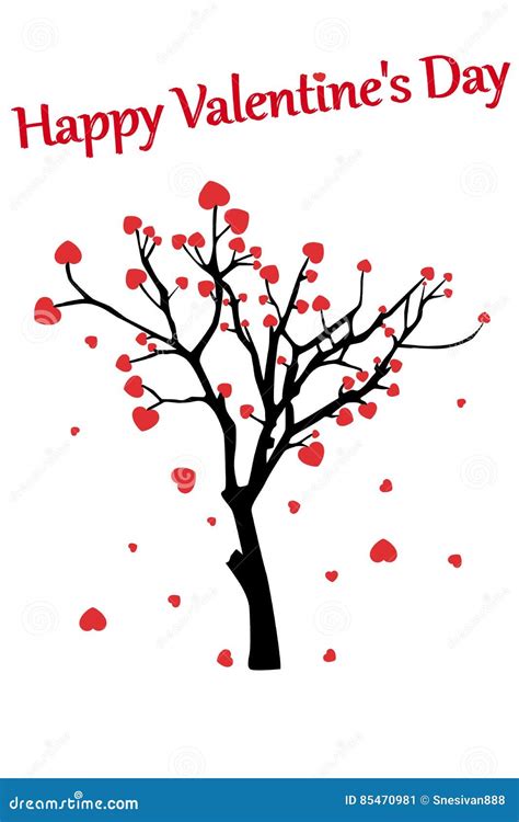 Jour Heureux Du `s De Valentine Vecteur Darbre De Symbole Damour D