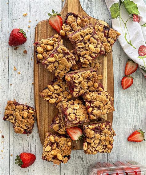 Peanut Butter Strawberry Bars Bobalu Berries
