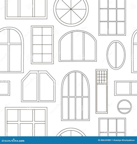 Different Types Of Windows Stock Vector Illustration Of Pattern 88634388