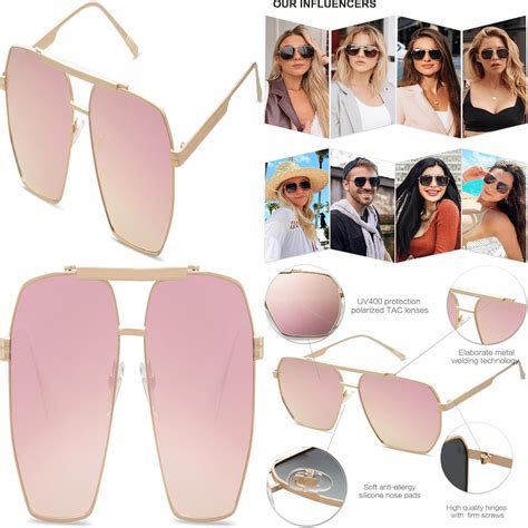 Sojos Retro Oversized Square Polarized Sunglasses For Women Men Vintage