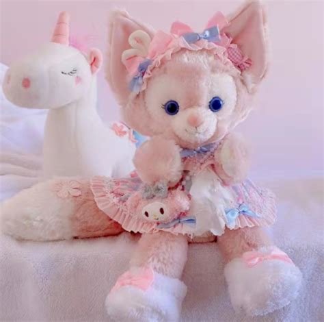 40cm Linabell Plush Toy Pink Fox With Flower Dress Doll Duffys Friend T Ebay