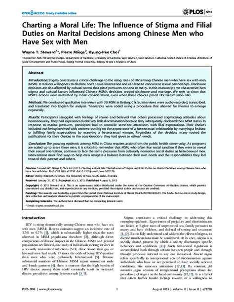 Pdf Charting A Moral Life The Influence Of Stigma And Filial Duties