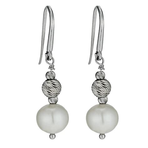 Sterling Silver Cultured Freshwater Pearl Drop Earrings Ernest Jones