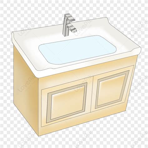 노란색 현실적인 싱크 클립 일러스트 아트물통세면대 Png 일러스트 무료 다운로드 Lovepik
