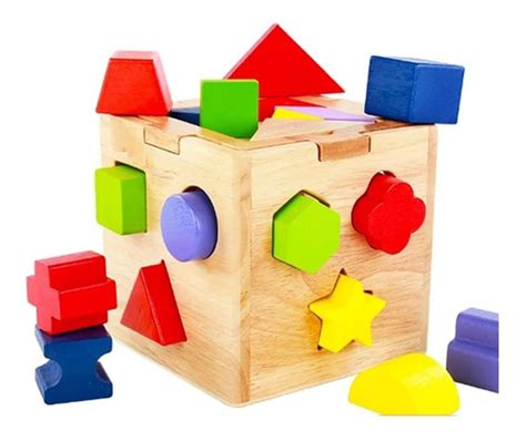 Juego Madera Montessori Cubo Encajar Figuras Geométricas DIXTRINET STORE