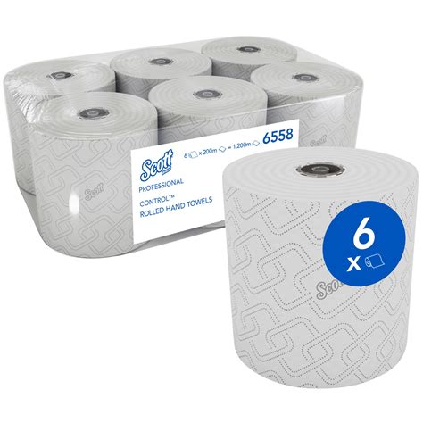 Kimberly Clark Scott Control Rolled Hand Towel 2 Ply Pack Of 6 Roll