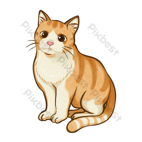 Ang Iginuhit Na Orange Na Pusa Na Cute Na Simpleng Paglalarawan Ng Pusa
