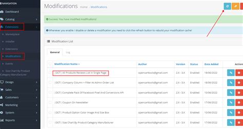 opencart all products reviews list in single page