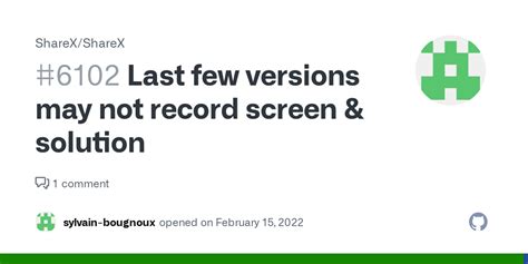 Last Few Versions May Not Record Screen And Solution · Issue 6102