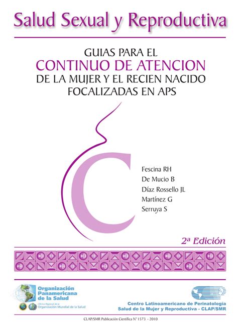 Pdf Salud Sexual Y Reproductiva Guías Para El Continuo De Atención