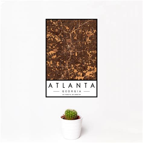 Atlanta Georgia Map Print In Ember — Jace Maps