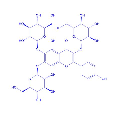 Cas号145134 62 9 6 羟基山奈酚 367 三 O 葡萄糖苷 6 Hydroxykaempferol 367