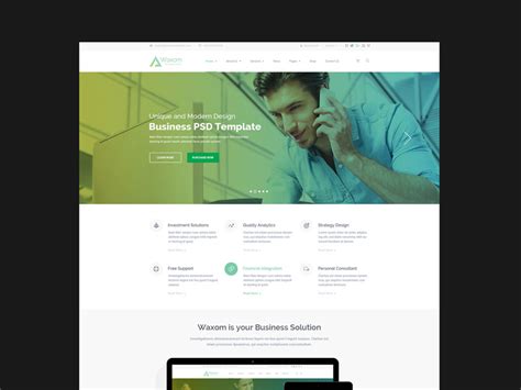 Waxom Free Business Psd Template Freebiesjedi